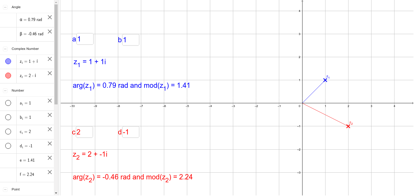 Argand Diagram – GeoGebra