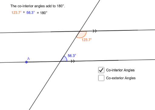 Co-interior Angles – GeoGebra